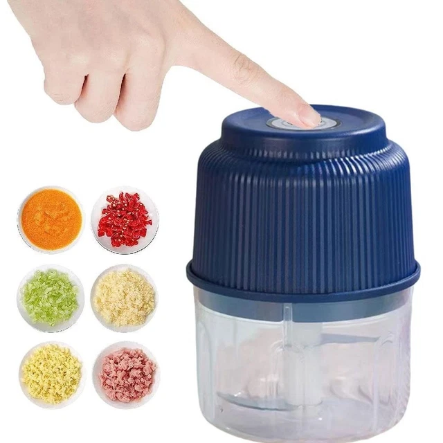 MINI FOOD CHOPPER Electric Processor Blender Glass Mixer Garlic Spices ...