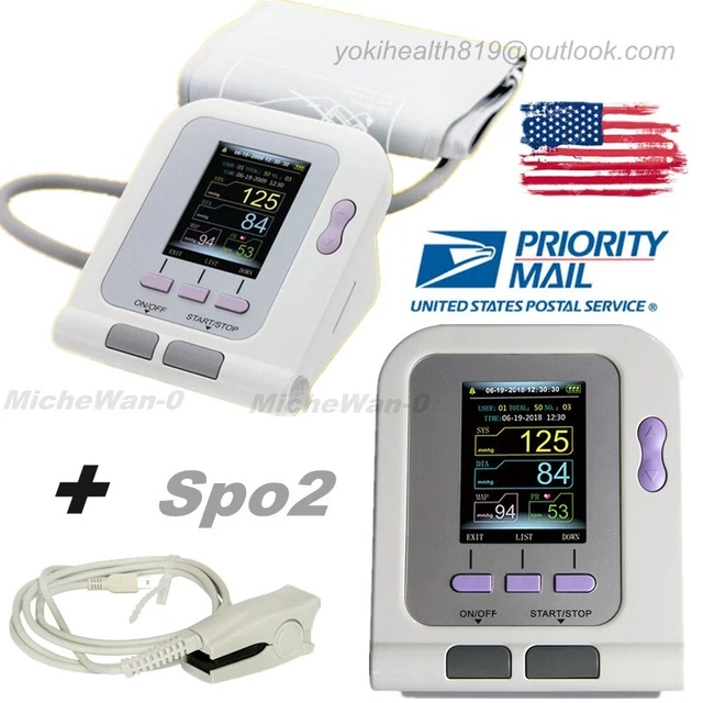 CONTEC08A DIGITAL BLOOD Pressure Monitor NIBP SPO2 Adult Electronic BP ...