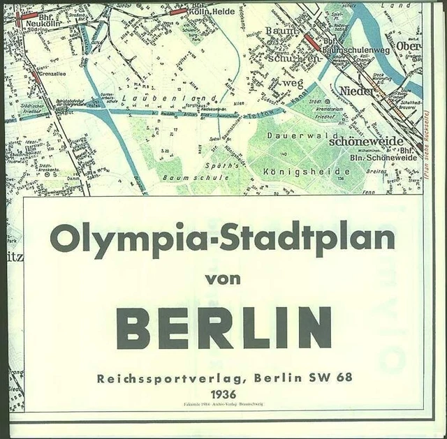 BERLIN 1936 OLYMPIA Stadtplan Plan Olympiade Reichssportfeld ...