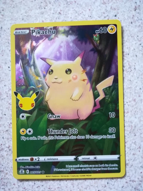 POKÉMON - PIKACHU Celebrations 25th Gran Festa Full Art Holo 005/025 ...
