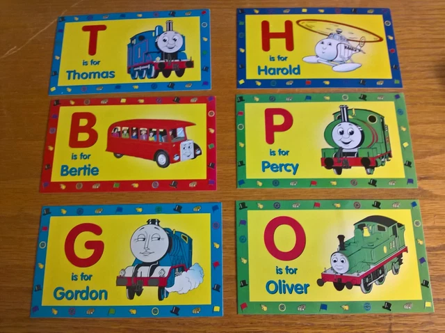 THOMAS THE TANK Engine alphabet reading cards x6 (originally given with ...