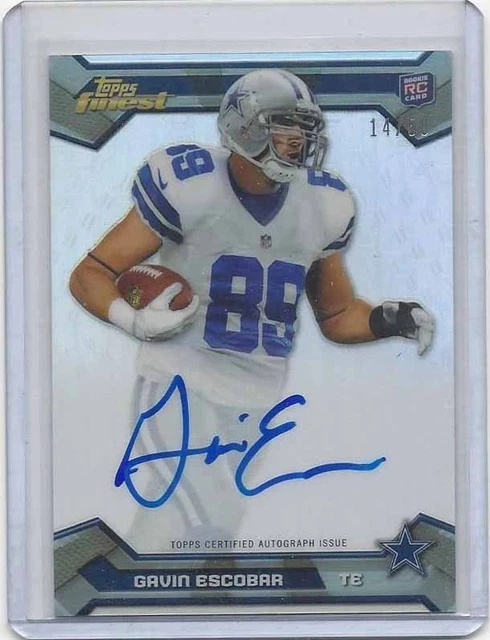 GAVIN ESCOBAR 2013 Topps Finest Refractor On Card Cowboys Rookie Auto ...