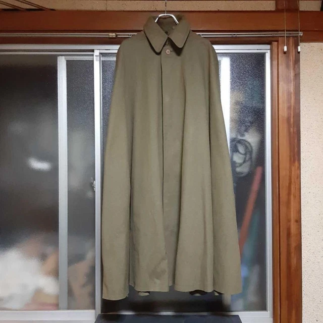 ANTIQUE JAPANESE ARMY Military Uniform Long Coat Cloak Khaki 1940s WWII ...