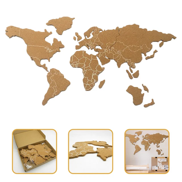 WORLD MAP PIN Board Travel Map Cork Board Cork Board Cork Pin Board £14 ...