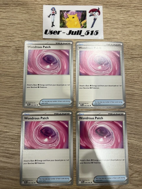 POKÉMON TCG X4 Wondrous Patch 094/094 Playset Phantasmal Flames - Pack Fresh £6.49 - PicClick UK