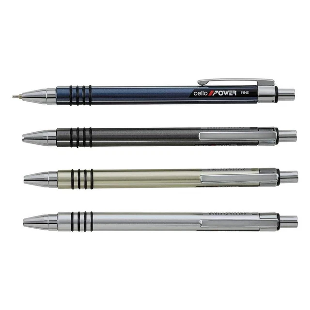 10 PENS CELLO POWER FINE click BALL Pen BLUE | premium look | Smooth ...