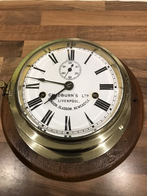ANTIQUE BRASS SHIPS Chadburns Clock Fully Working Maritime Marine ...