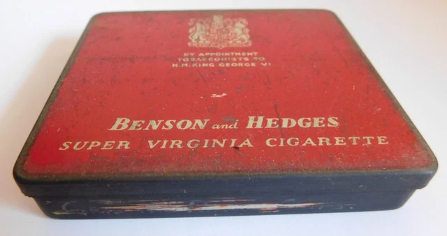 VINTAGE BENSON AND Hedges EMPTY Virginia Cigarette Tobacco Tin King ...