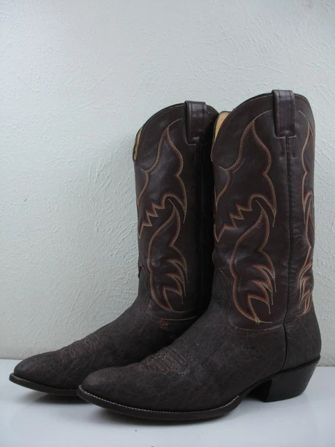 MEN'S 12 D M Nocona 4617C Brown Exotic Hippopotamus Skin Cowboy Boots ...