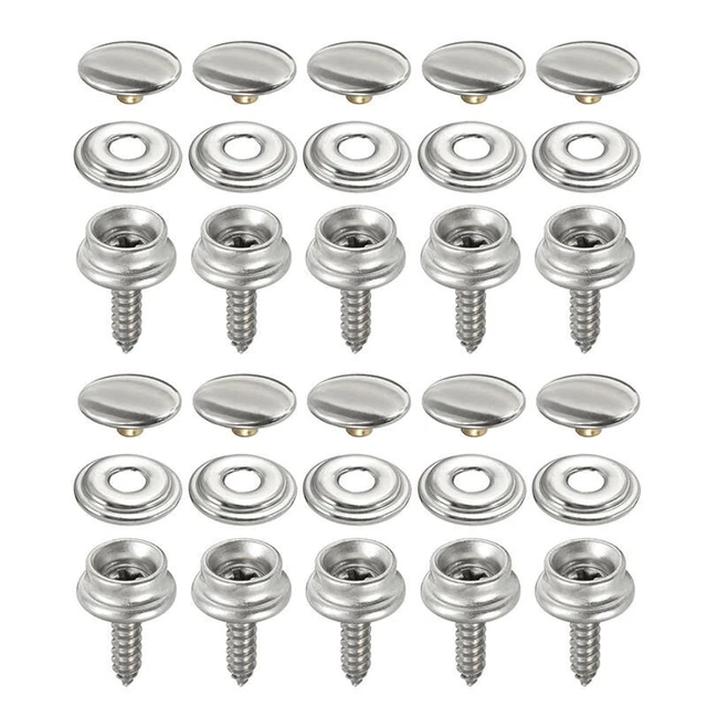 SNAP FASTENERS CAR Hoods Fabric Fast Fixed Leathers Repair Kit 15mm ...