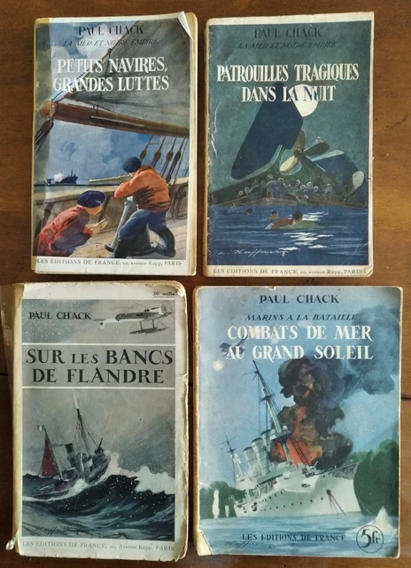 LOT 4 LIVRES de Paul Chack. Les Editions de France. Mer - Marine EUR 10,00 - PicClick FR