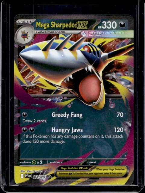 2025 POKEMON PHANTASMAL Flames PFL EN Mega Sharpedo ex Double Rare #061 ...