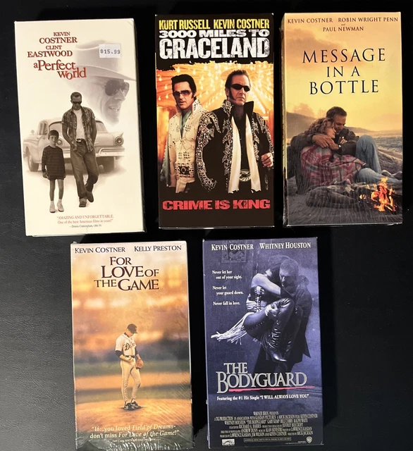 KEVIN COSTNER VHS Lot Of 5-Excellent Cond- Bodyguard, 3000 Miles To ...