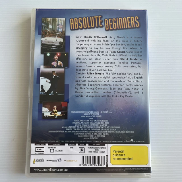 ABSOLUTE BEGINNERS DVD 1986 David Bowie Patsy Kensit Drama Region 4 EUR 12,56 - PicClick FR