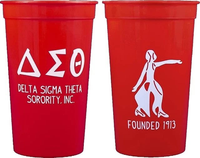 DELTA SIGMA THETA Plastic Stadium Cups [10 Per Pack - Red - 22 oz.] $27 ...