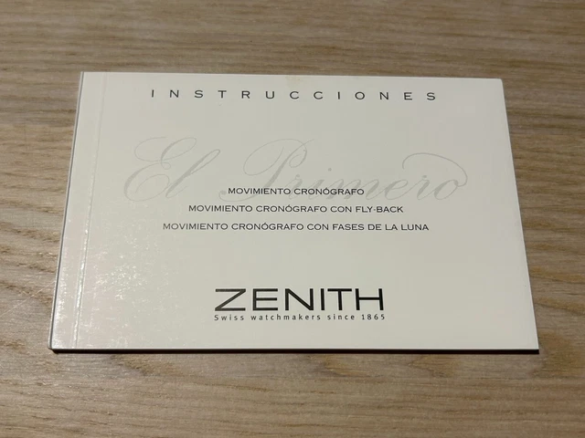 FOLLETO BOOKLET ZENITH - Instructions - Mouvement Chronographe ...