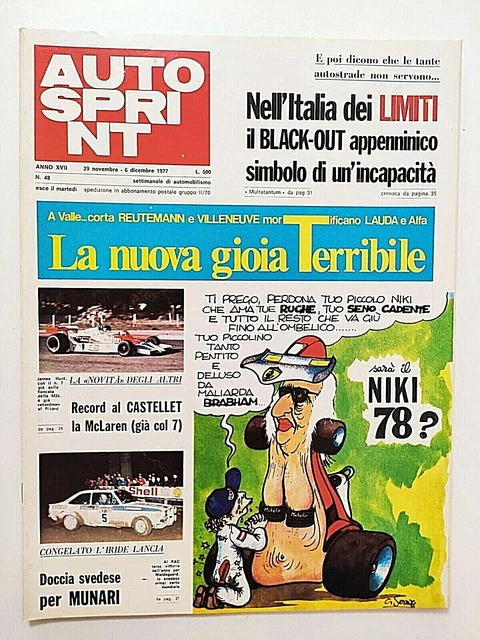 AUTOSPRINT 48-1977 NIKI Lauda-Enzo Ferrari-Munari-Motor Show Bologna ...