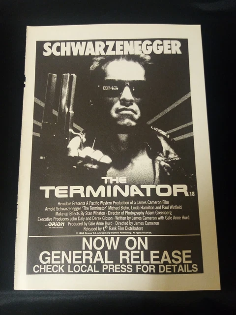 A4 SIZE THE Terminator Movie Film Poster Magazine Advert EUR 4,15 ...