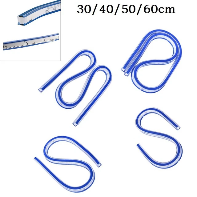 FLEXIBLE CURVE DRAFTING Rulers 60/50/40/30cm Soft Snake Tailor ...