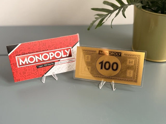 LIMITED EDITION PAMP Monopoly 1g Gold Note Bar Hasbro - #999/3000 £389. ...