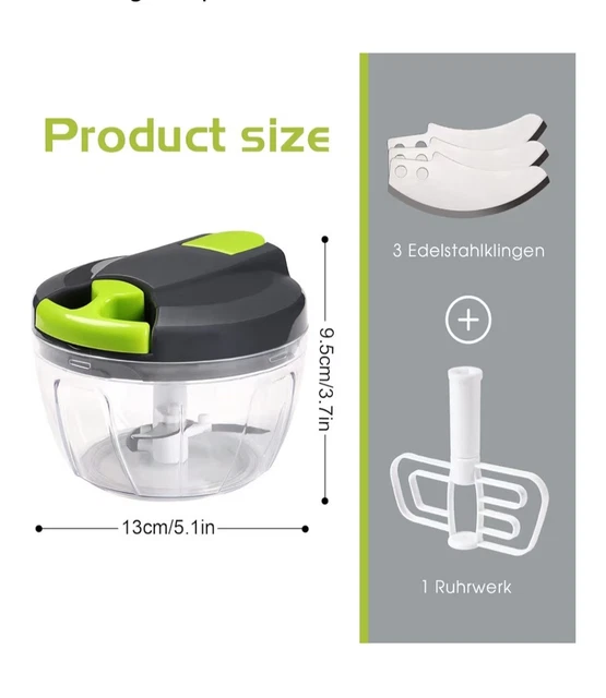 MANUAL FOOD CHOPPER, Pull String, Onions Slicer, Vegetable Blender ...