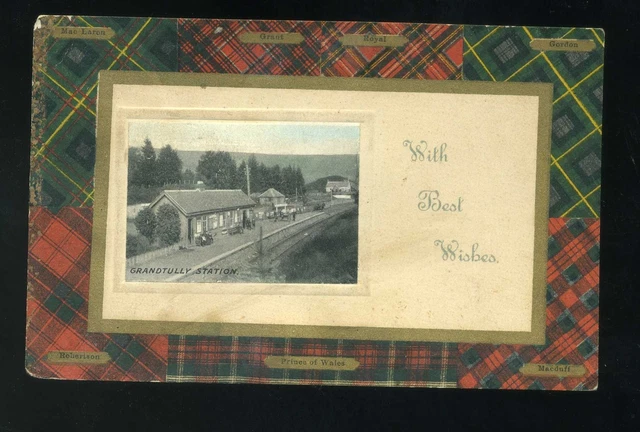 SCOTLAND / GRANDTULLY - RAILWAY STATION set in tartan 'frame' £4.99 ...