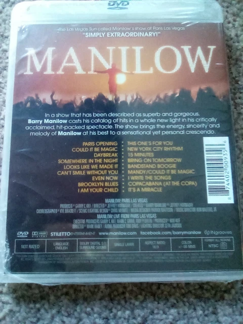 BARRY MANILOW LIVE from Paris Las Vegas dvd, New factory sealed £35.00 ...