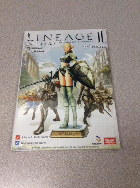 FIGURINE EN PAPIER 3D Lineage II Papercraft Elf Warrior NEUVE EUR 3,26 ...