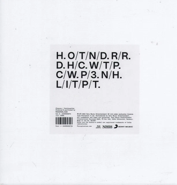 PORCUPINE TREE CLOSURE / Continuation CD set Europe Music For Nations ...