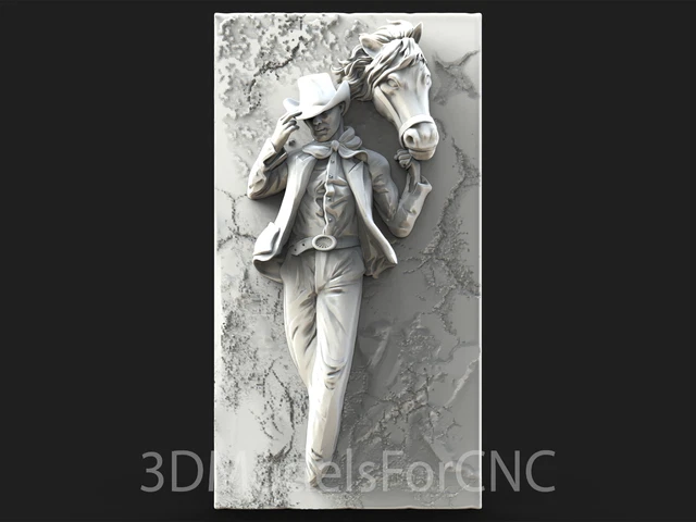 3D MODEL STL File for CNC Router Laser & 3D Printer Cowboy and Horse £2.48 - PicClick UK