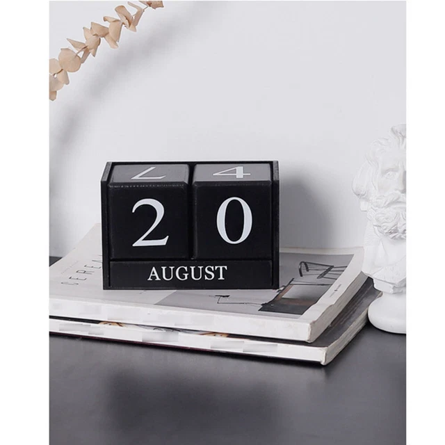 AUTO-PERMANENT CALENDRIER PERPÉTUEL Rustique En Bois Cubes Calendrier ...