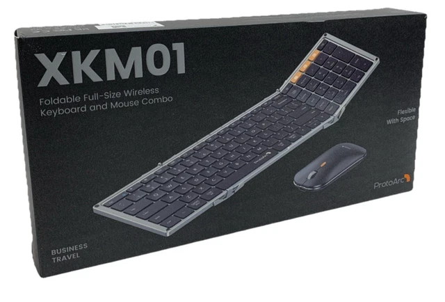 PROTOARC XKM01 FOLDABLE Full-Size Wireless Keyboard and Mouse Combo ...