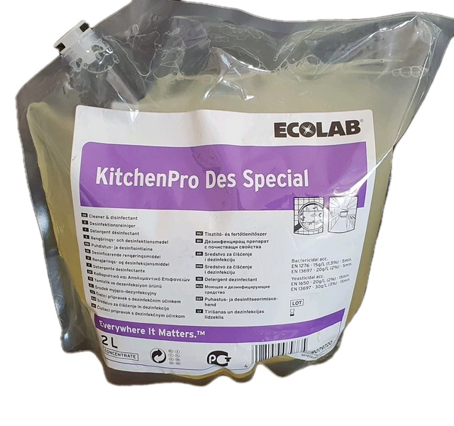 ECOLAB KITCHENPRO DES Special Desinfektionsreiniger 2L Beutel, neu EUR ...