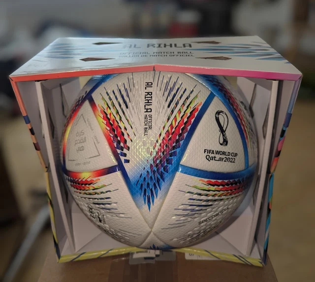 ADIDAS® AL RIHLA Pro-Official Match ball~World Cup 2022 ⚪🩵🟠💛🔵 RRP £129. ...