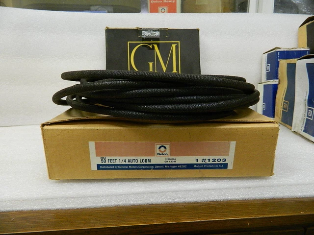 NOS GM/DELCO 1/4 Inch Auto Wiring Loom (Asphalt Woven) "Sold by the ...
