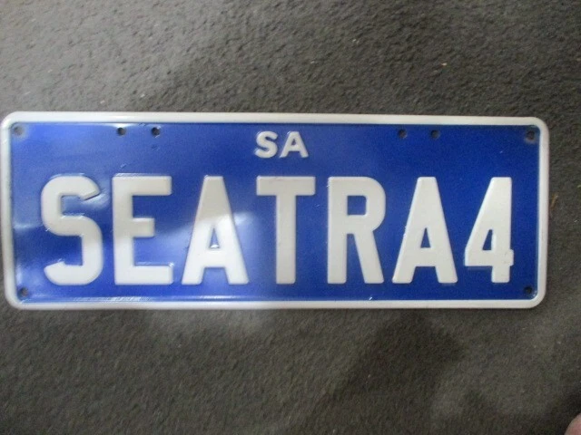 SOUTH AUSTRALIA NUMBER PLATE SEATRA4 WHITE ON BLUE $10.00 - PicClick AU