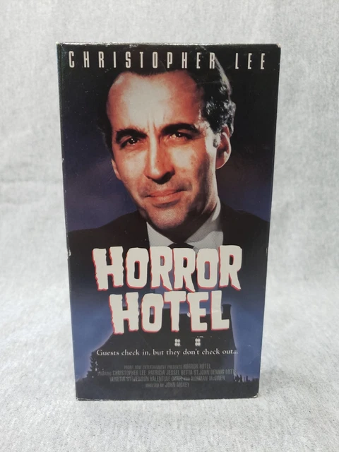 HORROR HOTEL VHS Video Tape 1999 Front Row Christopher Lee Movie OOP £4 ...