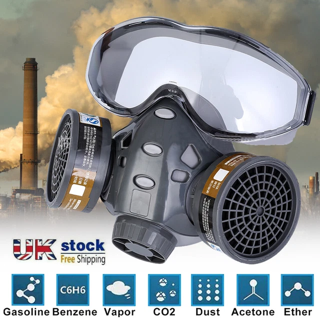 2023 FULL FACE Gas Mask Chemical Spray Paint Facepiece Respirator With ...