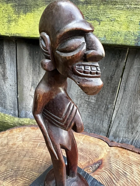 ANTIQUE VINTAGE RAPA NUI MOAI KAVAKAVA bird man carved wood figure ...