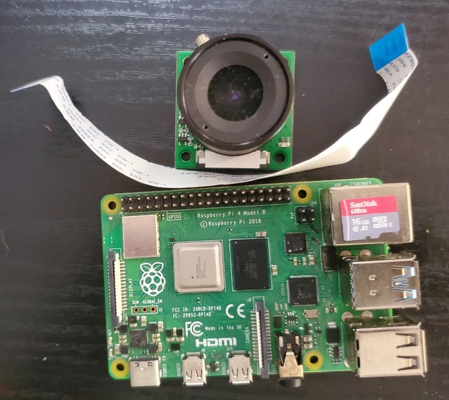 RASPBERRY PI 4 Model B 4GB RAM, 16 GB Micro-SD Card, UC-261 5MP Arducam ...