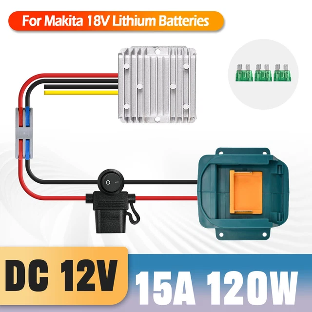 CONVERTER FOR MAKITA DC 18V to 12V 15A 180W Step Down Voltage Battery Regulator EUR 32,12 ...