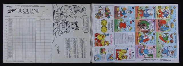 CALENDRIER 1960 DUQUESNE Monfort Eure illustrateur Jean-Louis PESCH BD ...