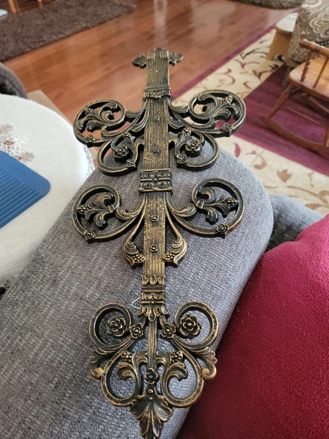 VINTAGE SYROCO # 4776 Gothic Hollywood Regency Black Gold Wall Hanging ...