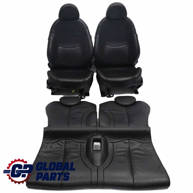 SEATS MINI COOPER R50 R53 Panther Black Leather Profile Front Rear Seat ...