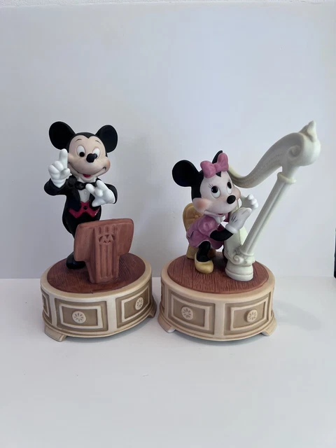 VINTAGE WALT DISNEY Mickey Mouse Conductor and Minnie Mouse Harp Music ...