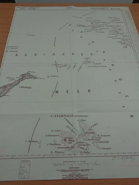 WW2 (1941) GERMAN Map of GREEK & ITALIAN Islands (AMORGOS & DODECANESE ...