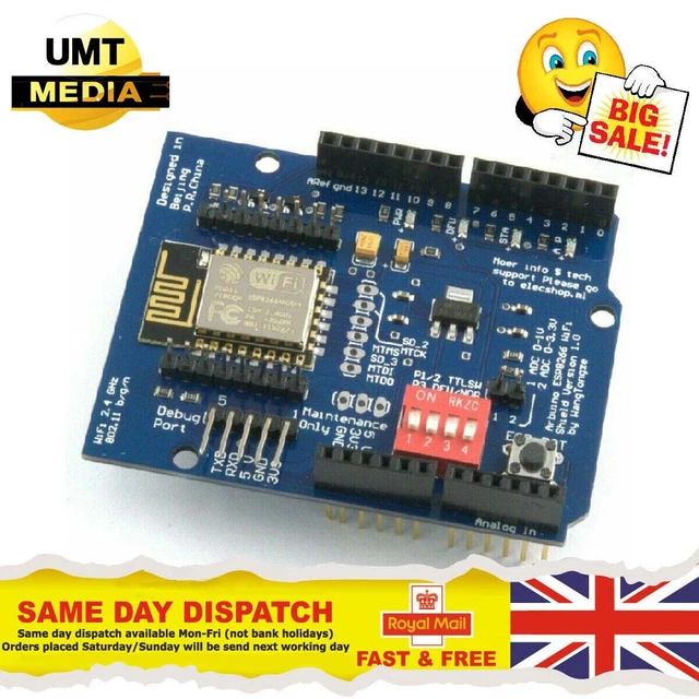 UNO ESP8266 R3 Serial WiFi Shield module d'extension de carte avec ESP-12E pour Arduino EUR 6,71 ...