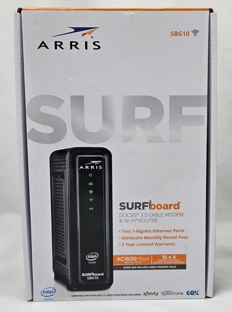 ARRIS SURFBOARD SBG10 DOCSIS 3.0 Gigabit Cable MODEM & AC1600 Wi-Fi ...
