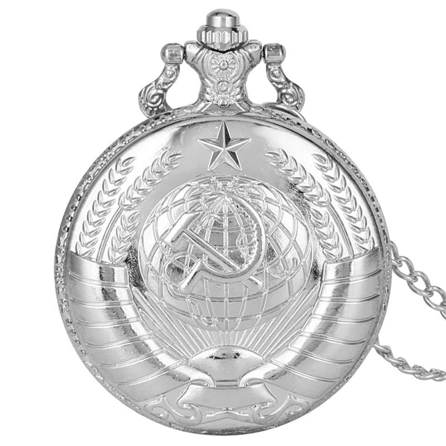 OROLOGIO DA TASCHINO Retro URSS Distintivi Sovietici Falce Martello ...