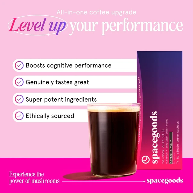 SPACEGOODS RAINBOW DUST 7 Day Sachet Pack | Flavoured Mushroom Coffee ...